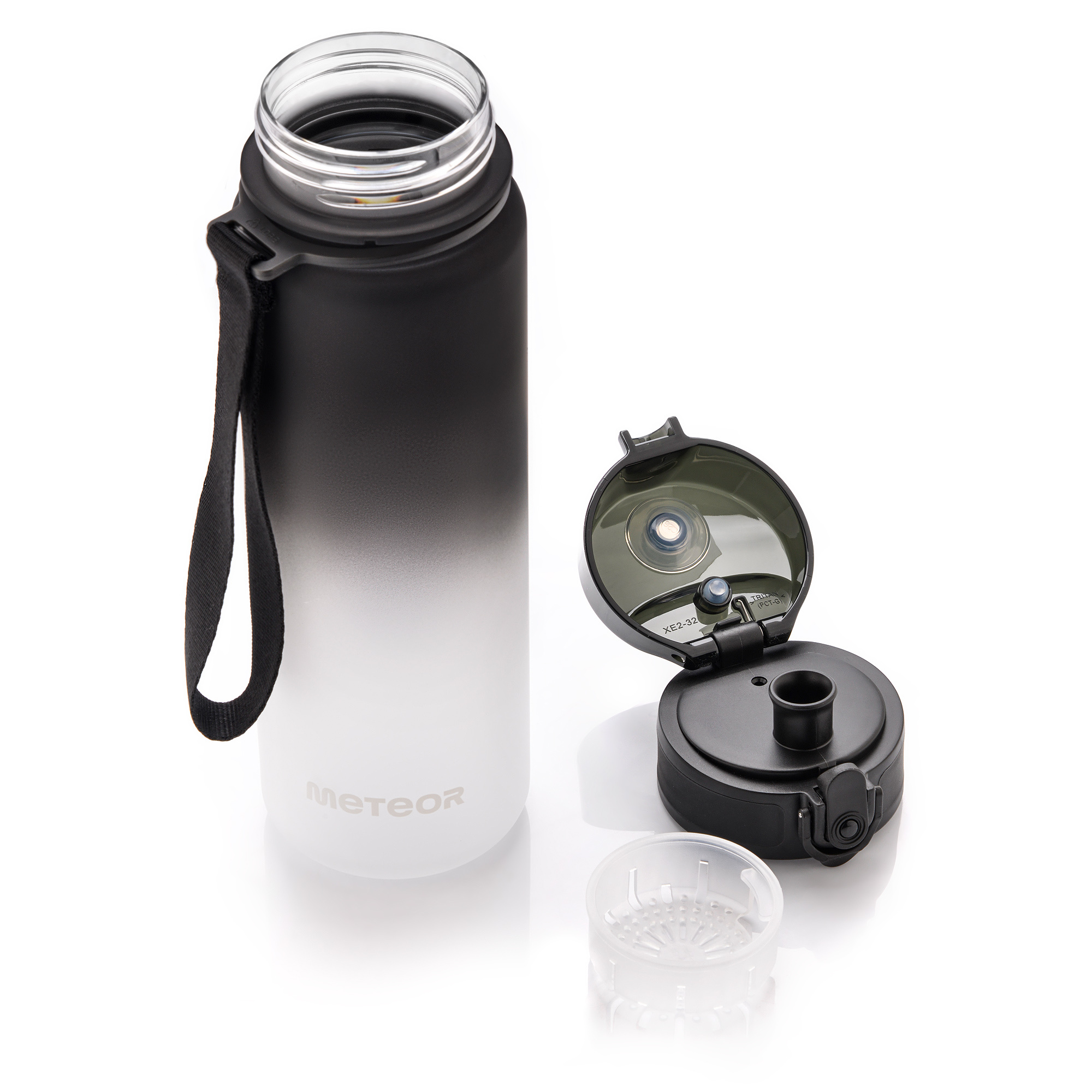 Meteor sports water bottle 500 ml black/white 0.5 l \ Black || White ...